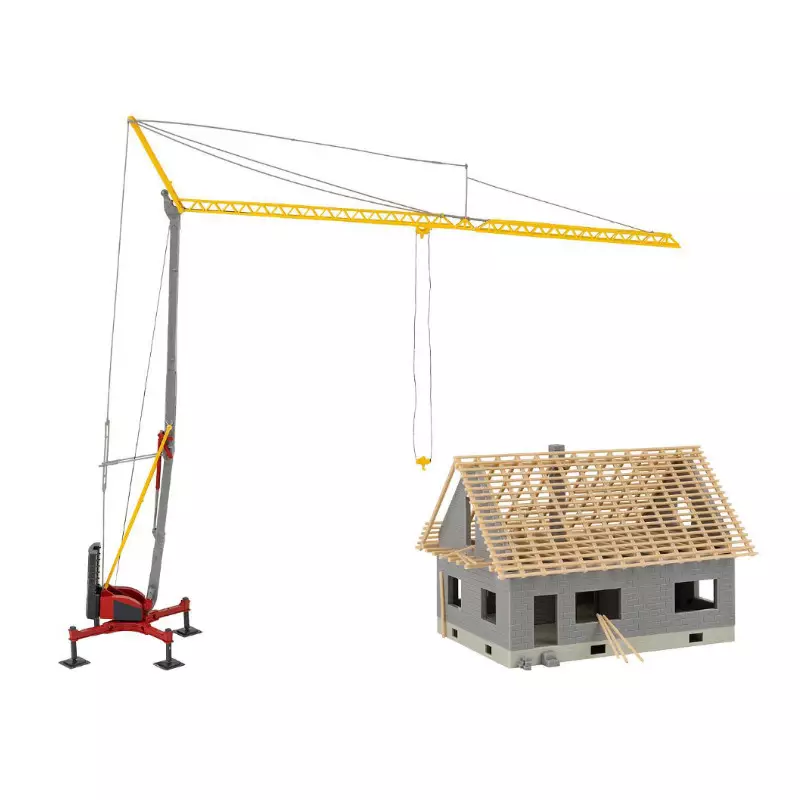 Maison en construction avec grue - HO 1/87 - FALLER 130658
